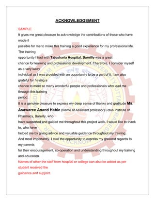 Report on hospital traning | PDF