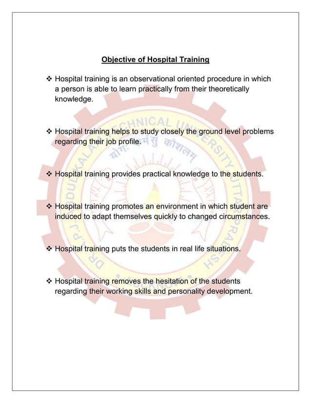 Report on hospital traning | PDF