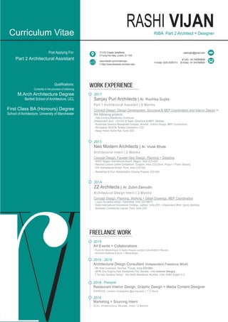 Architecture CV & Portfolio - Rashi Vijan | PDF