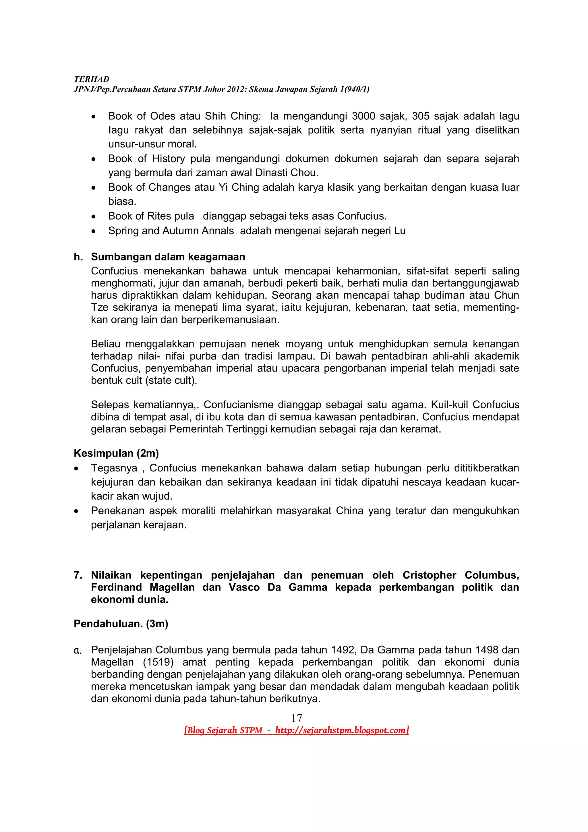 Rashman skema jawapan sejarah 1 johor 2012 | PDF