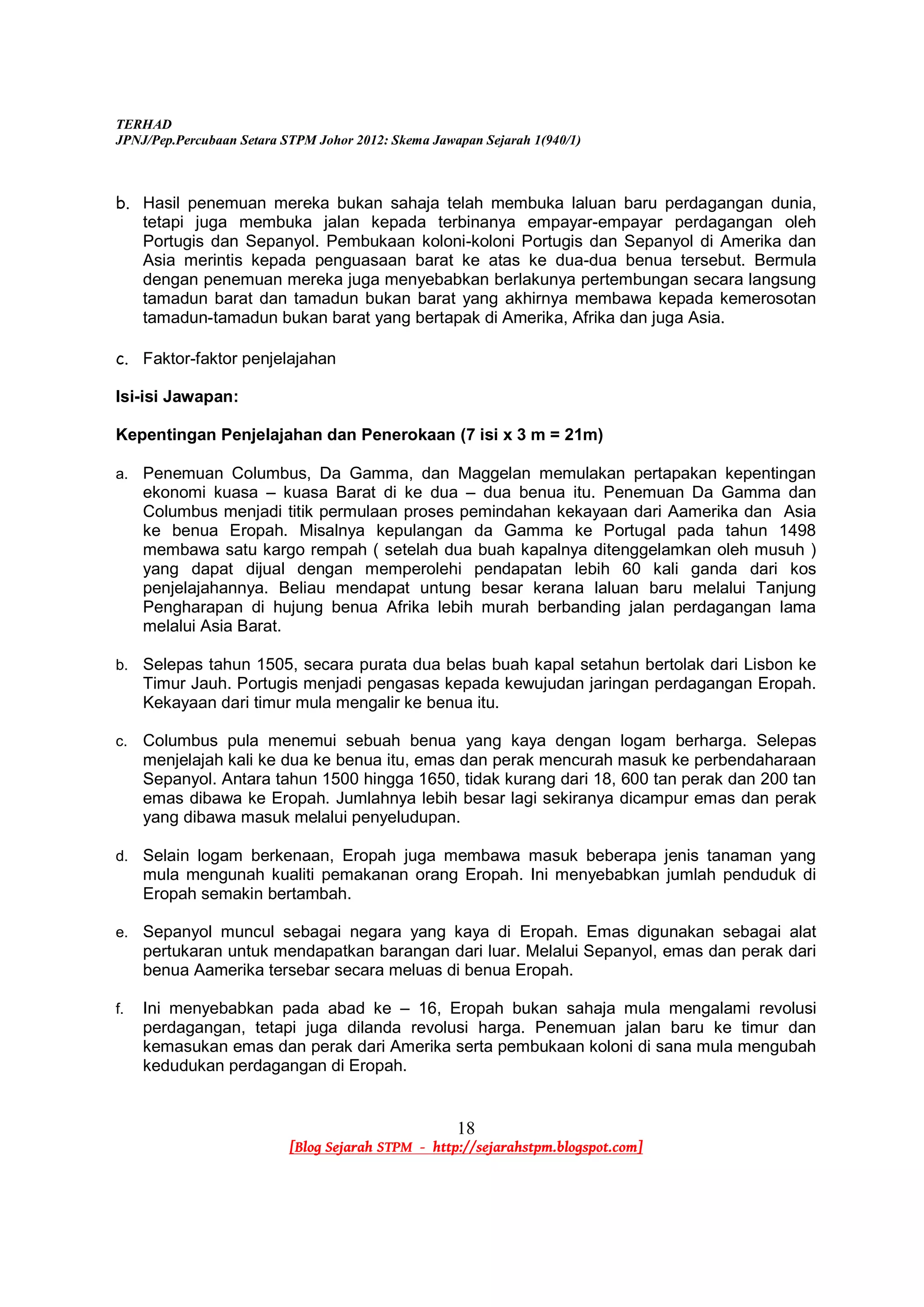 Rashman skema jawapan sejarah 1 johor 2012 | PDF