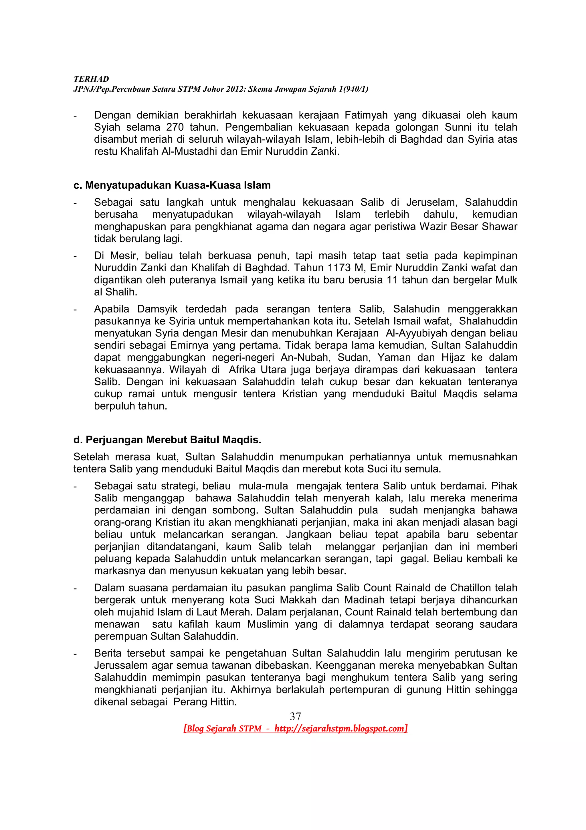 Rashman skema jawapan sejarah 1 johor 2012 | PDF