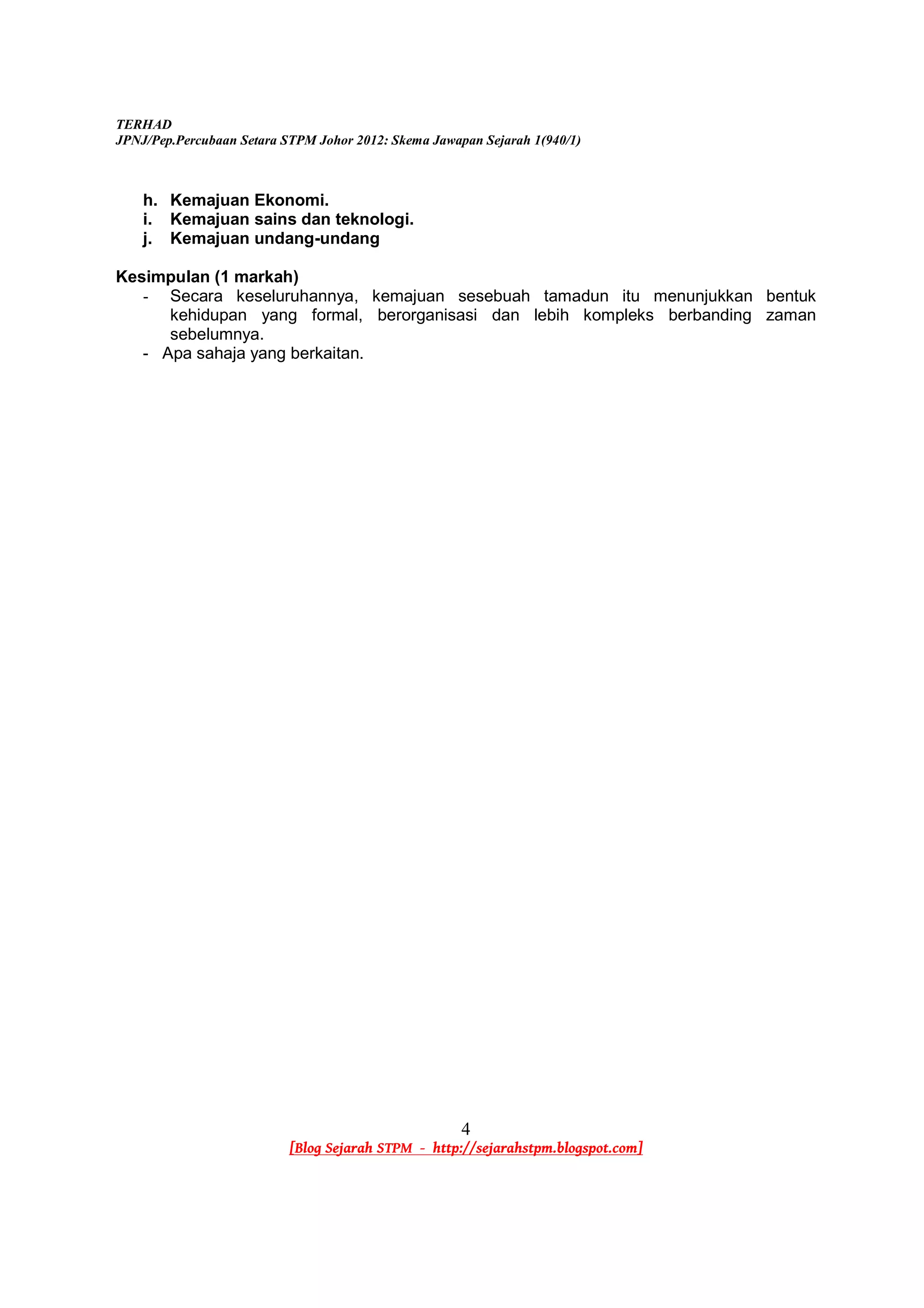 Rashman skema jawapan sejarah 1 johor 2012 | PDF