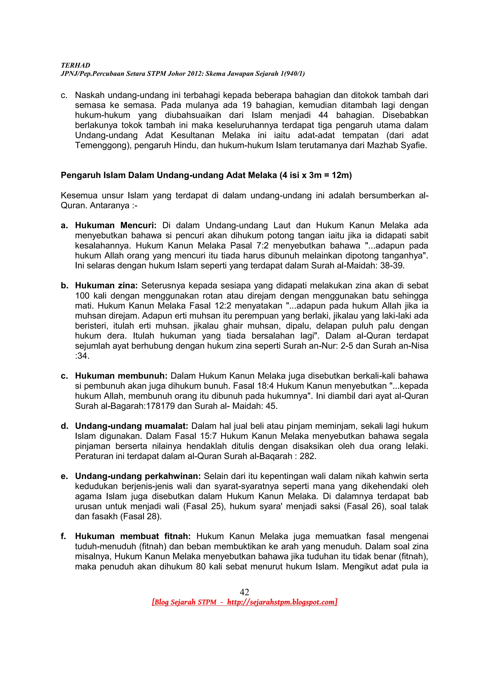 Rashman skema jawapan sejarah 1 johor 2012 | PDF