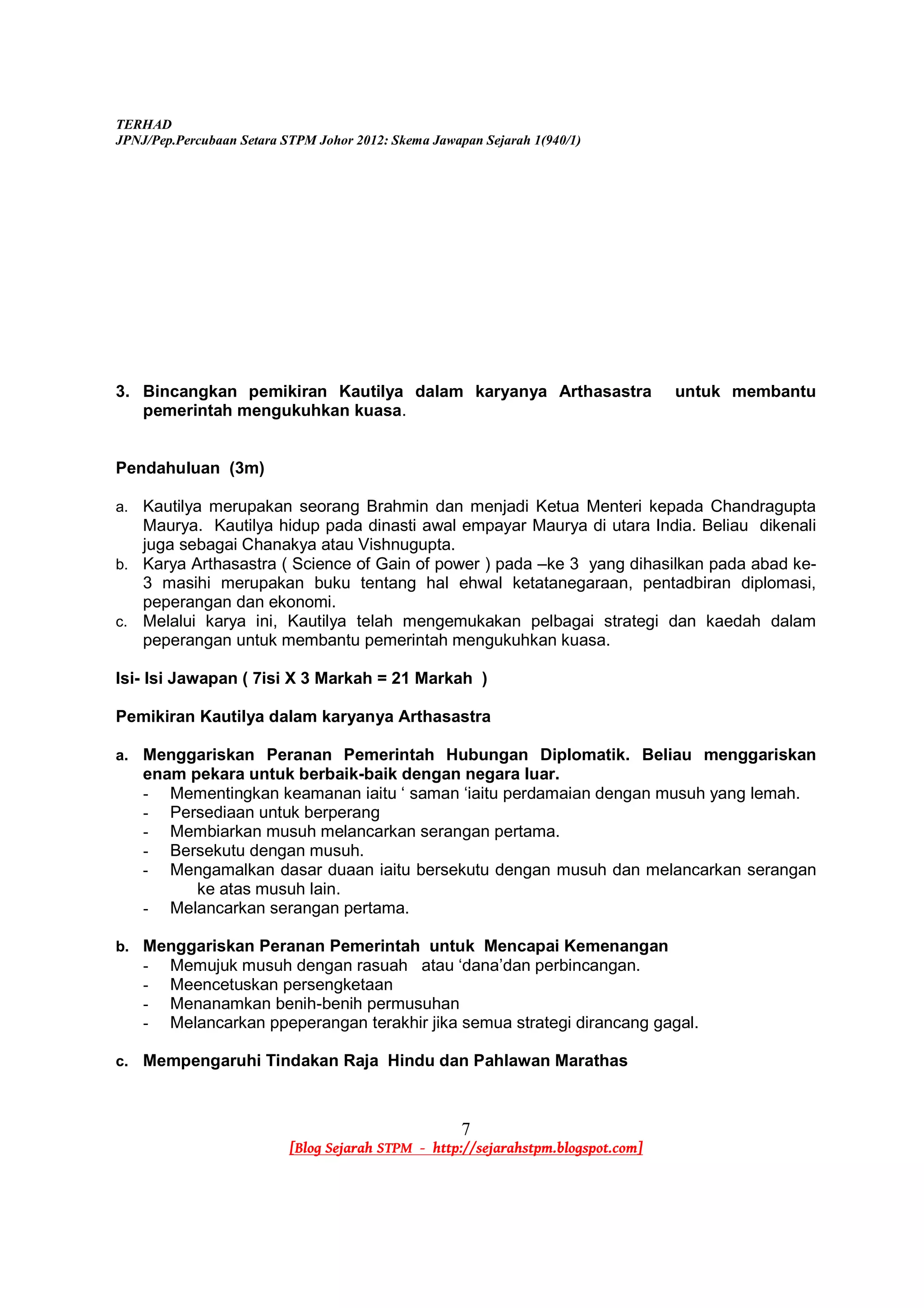 Rashman skema jawapan sejarah 1 johor 2012 | PDF