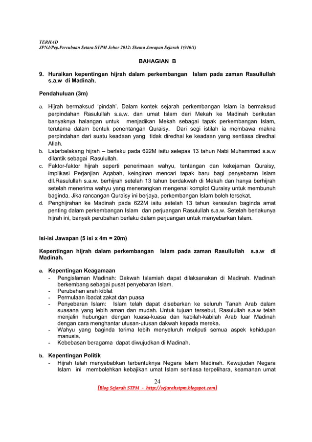 Rashman skema jawapan sejarah 1 johor 2012 | PDF