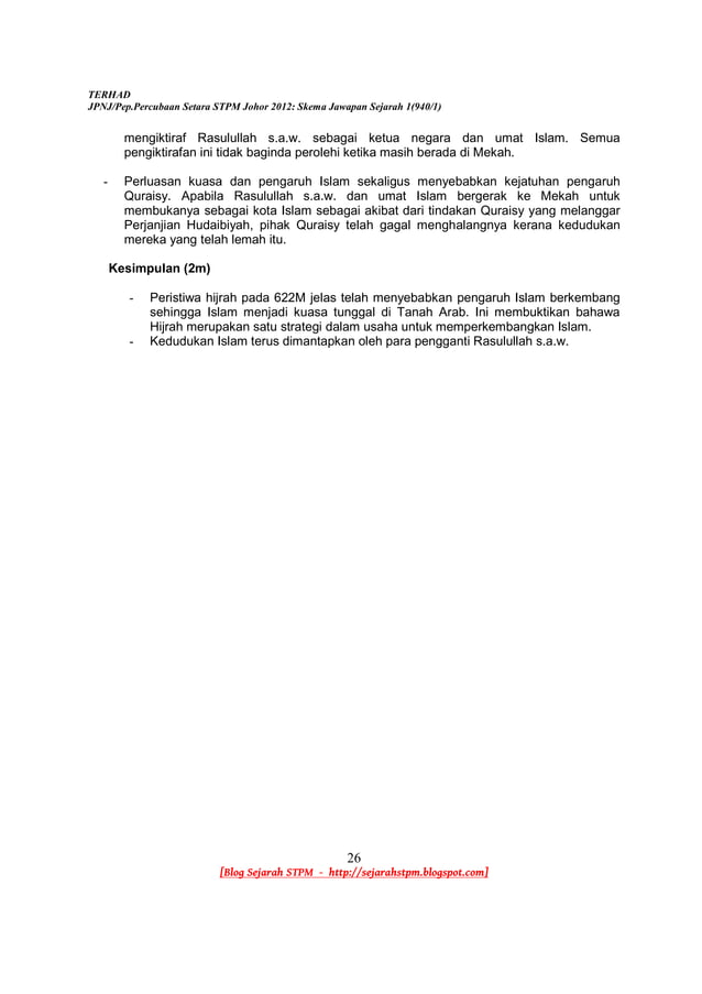 Rashman skema jawapan sejarah 1 johor 2012 | PDF