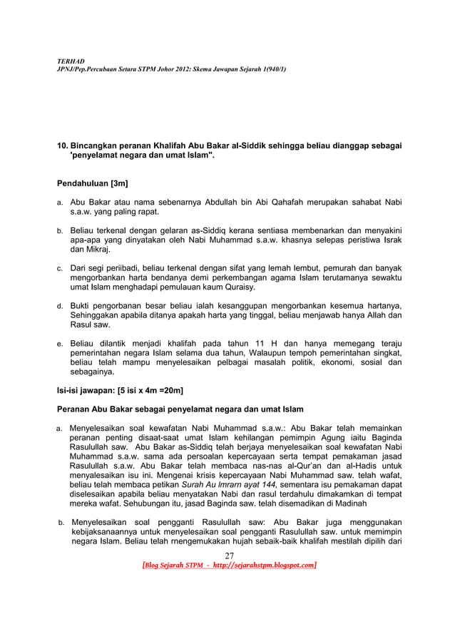 Rashman skema jawapan sejarah 1 johor 2012 | PDF