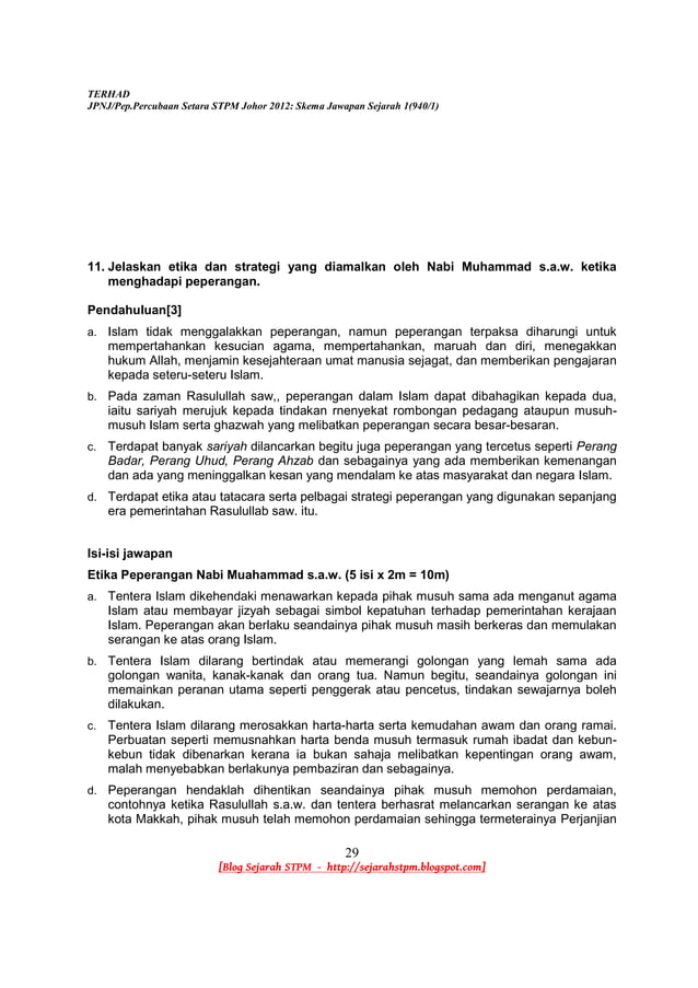 Rashman skema jawapan sejarah 1 johor 2012 | PDF