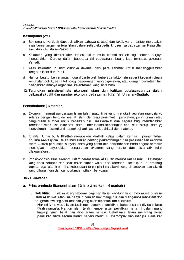 Rashman skema jawapan sejarah 1 johor 2012 | PDF