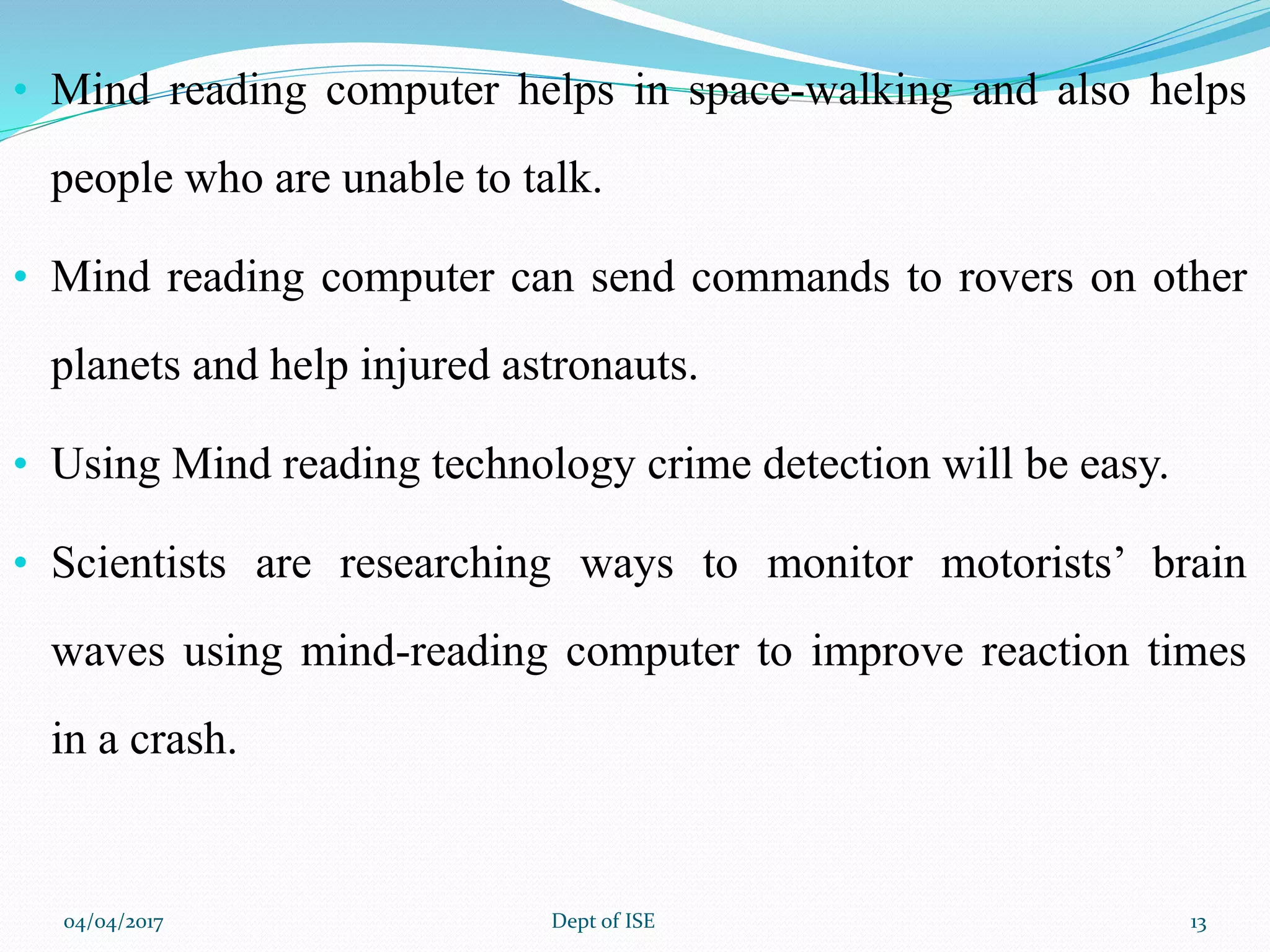 Mind Reading Computer | PPTX | Brain and Nervous System Disorders ...