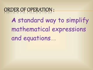 Order of operation | PPTX
