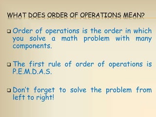 Order of operation | PPTX