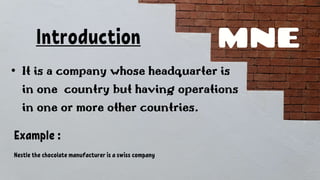 Financial Management in MNC & MNE | PPT