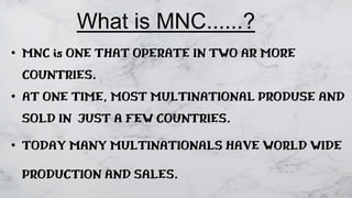 Financial Management in MNC & MNE | PPT