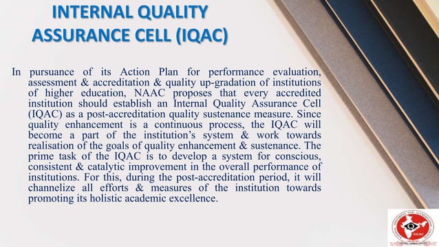 IQAC Coordinator naac | PPTX | Professional School | Postgraduate Education