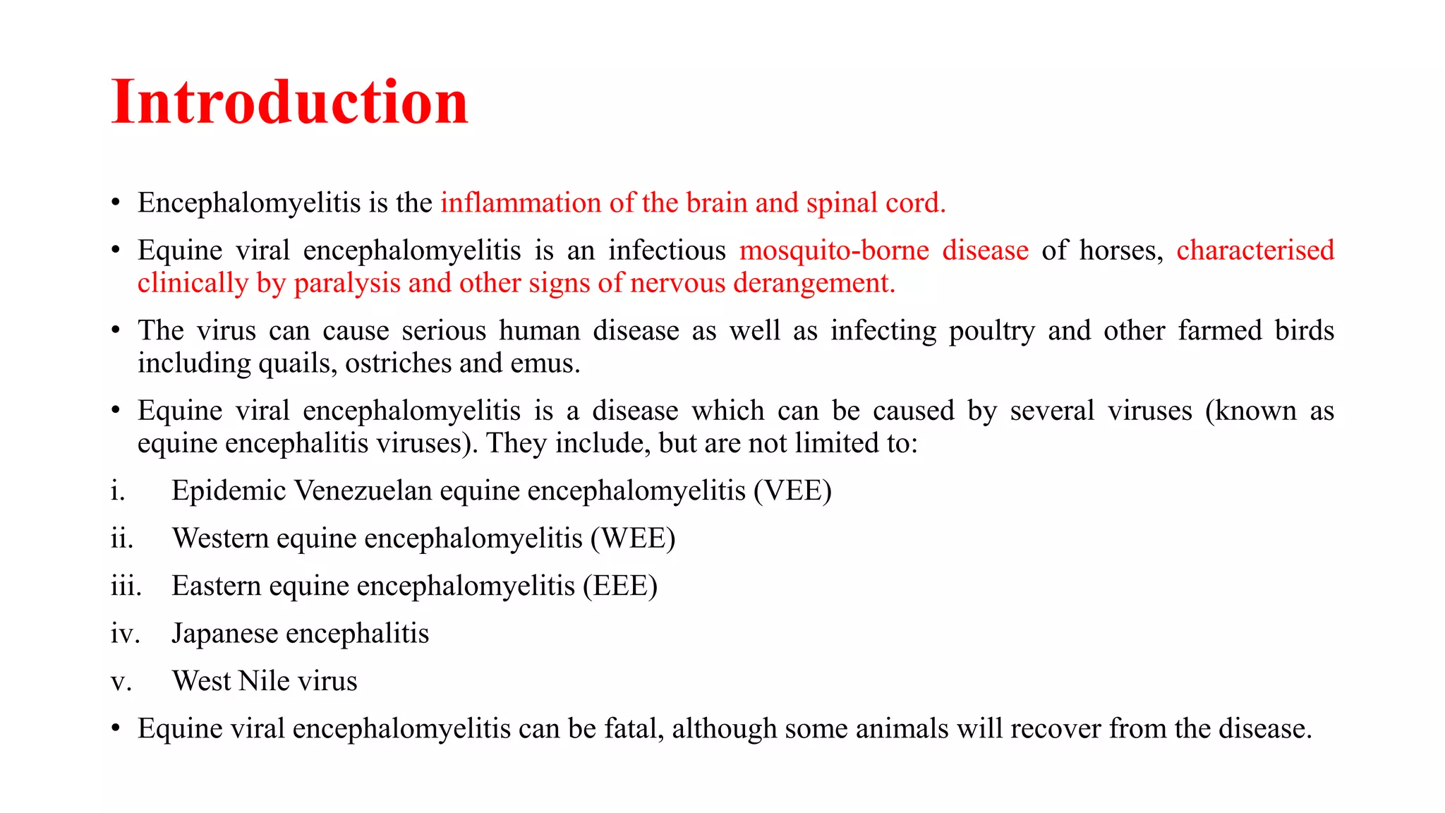 Viral encephalomyelitis of horse | PPTX
