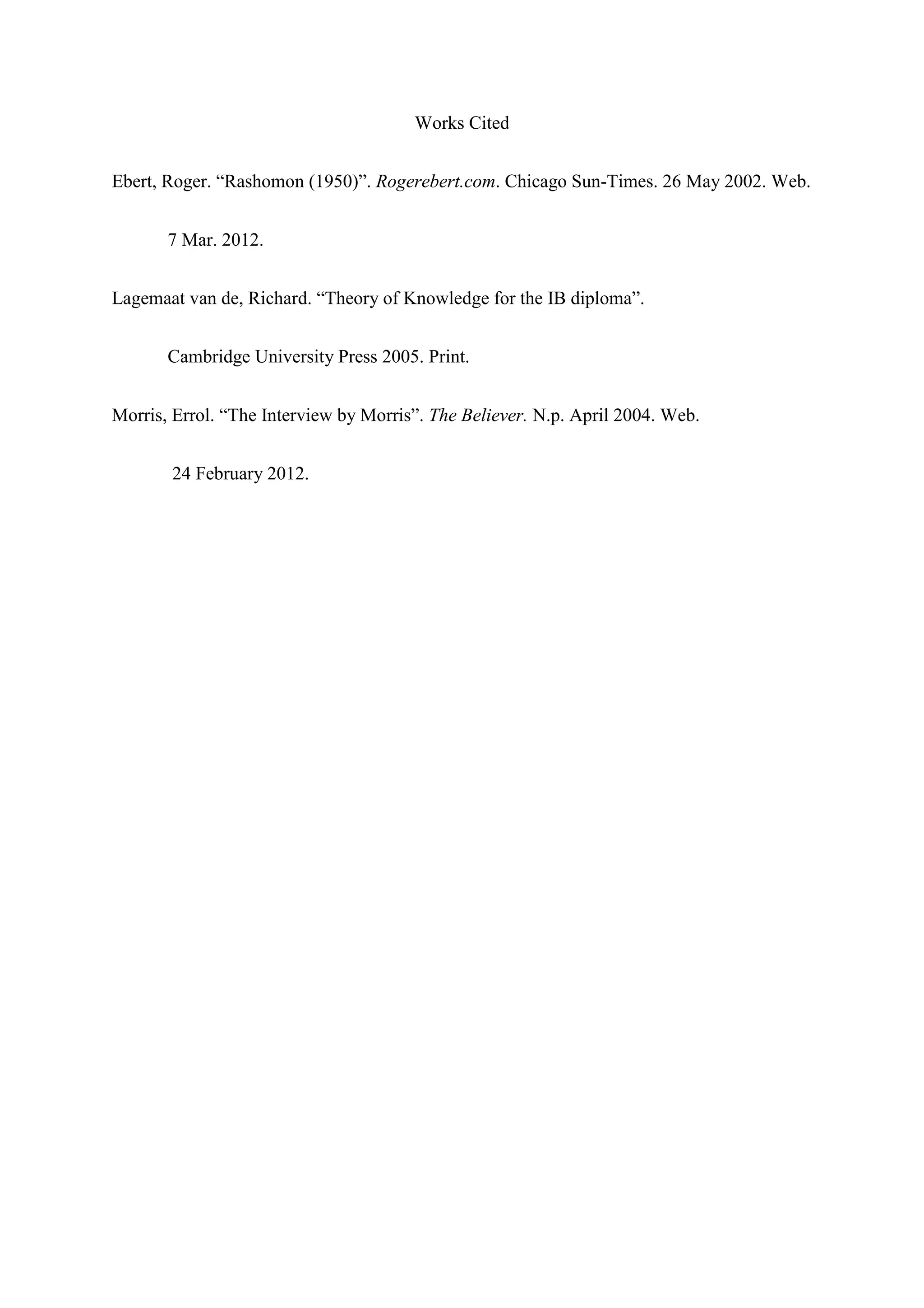 Rashomon essay | DOCX | Screenwriting | Content Production