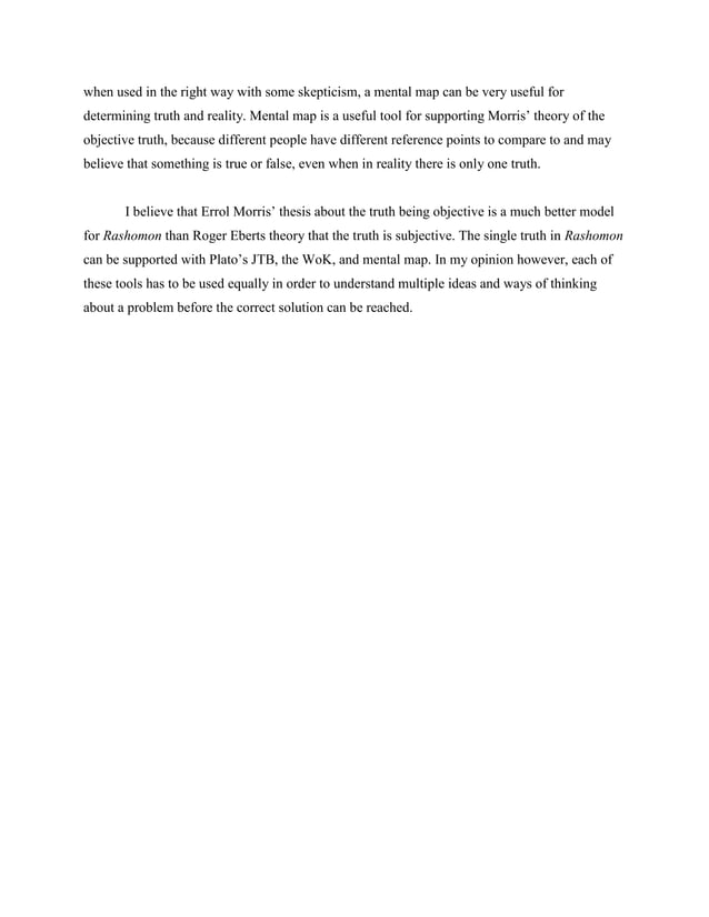 Rashomon final essay | DOCX | Documentary | Genres