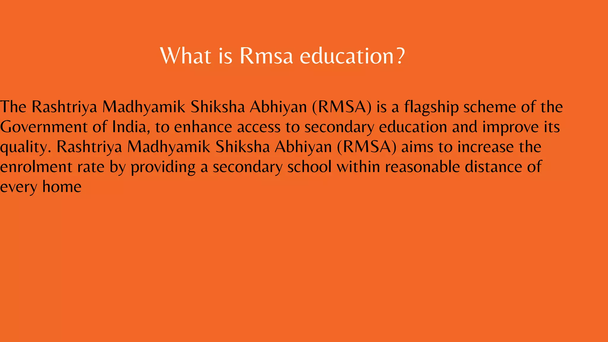 Rashtriya madhyamik shiksha abhiyan (RMSA) | PDF