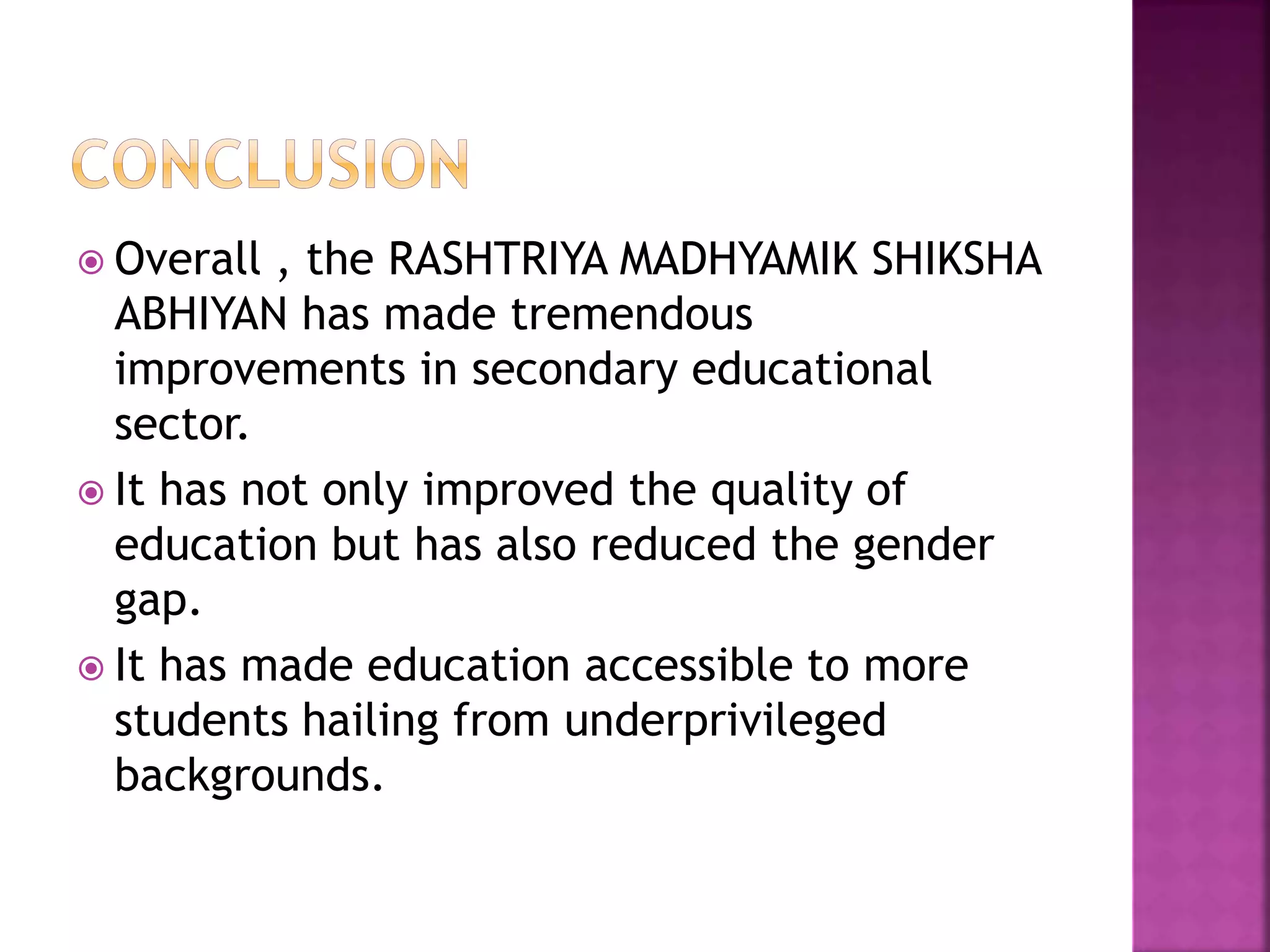 Rashtriya Madhyamik Shiksha Abhiyan (RMSA) | PPTX
