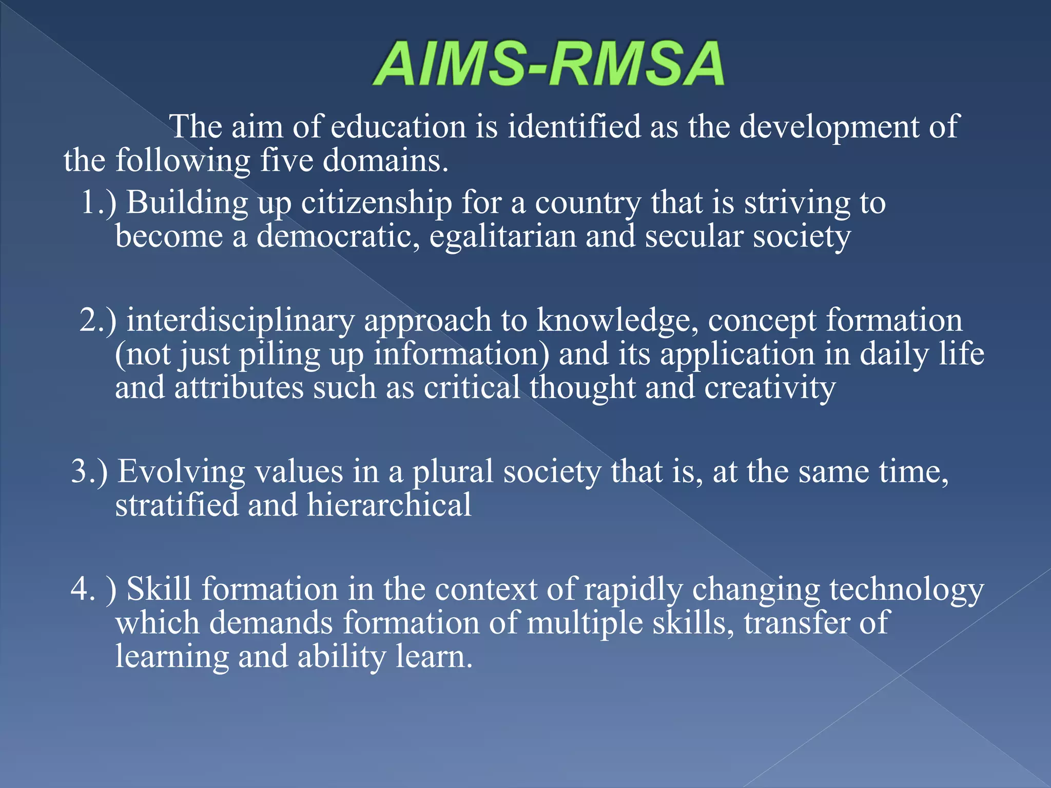 Rashtriya madhyamik shiksha abhiyan rmsa | PPTX