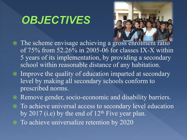 Rashtriya madhyamik shiksha abhiyan rmsa | PPTX | Secondary Education ...