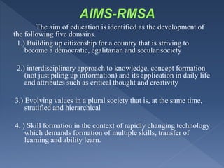 Rashtriya madhyamik shiksha abhiyan rmsa | PPTX