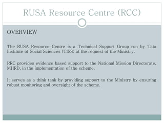 Rashtriya Uchchatar Shiksha Abhiyan (RUSA) | PPTX