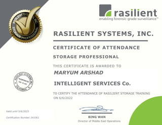Rasilient Systems Certification.pdf