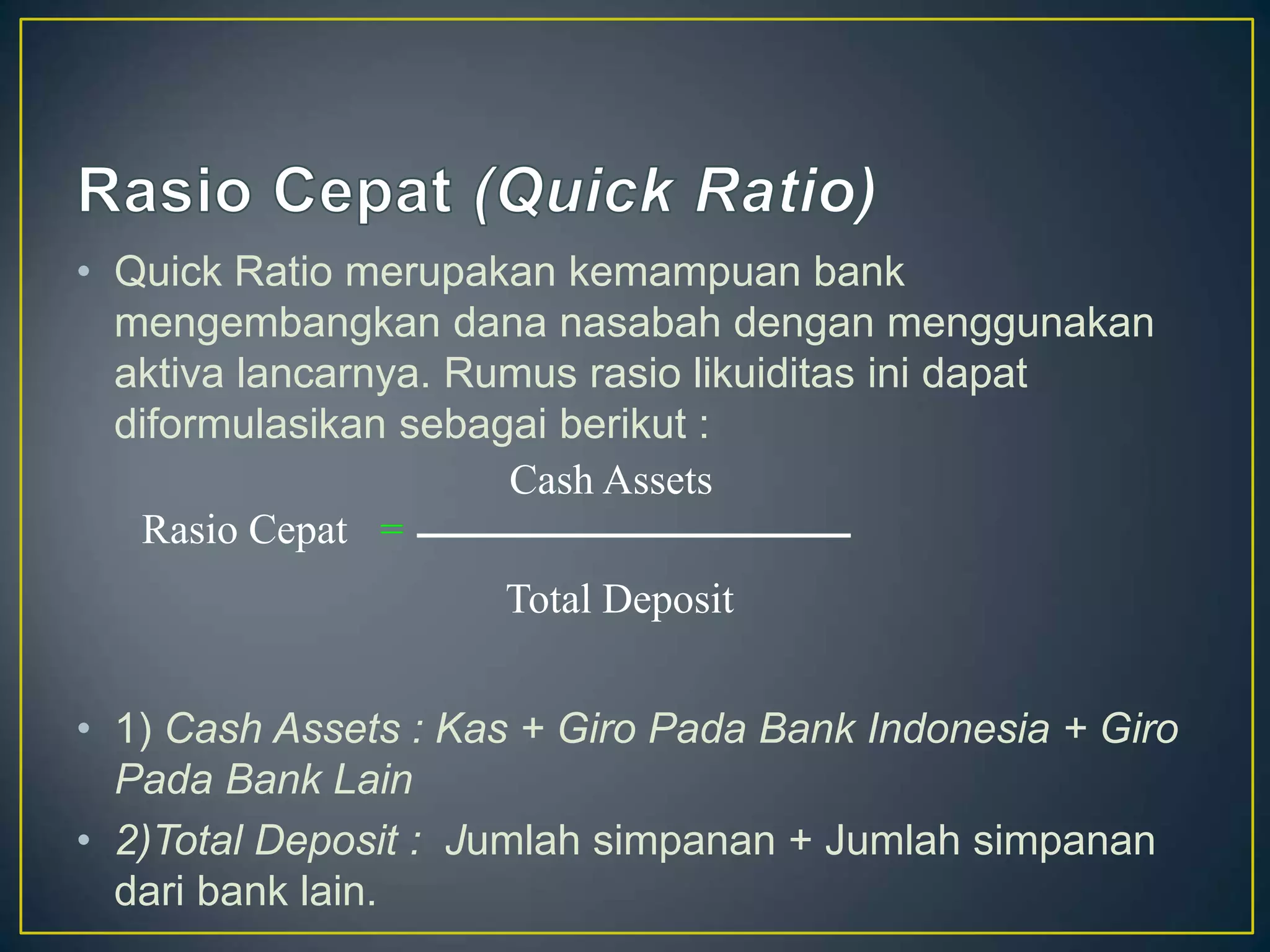 Rasio - Rasio Keuangan Beserta Contoh Perhitungan. | PPT