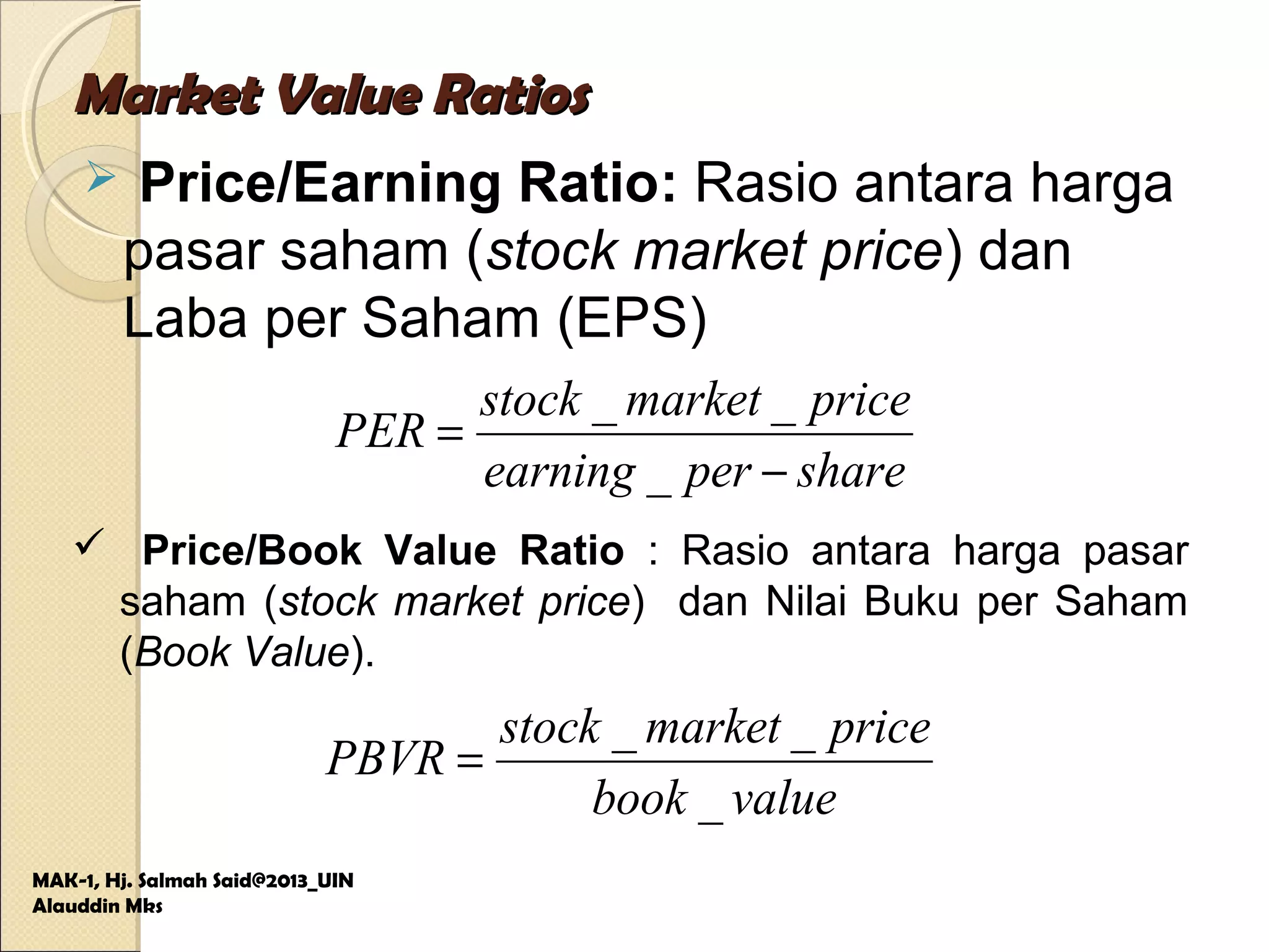 Rasio rasio keuangan | PPT