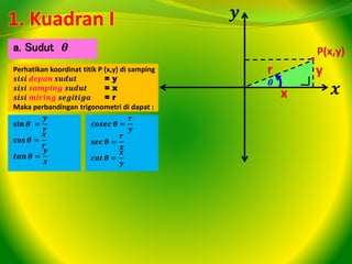 Rasio trigonometri sudut-sudut di berbagai kuadran | PPTX