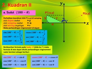 Rasio trigonometri sudut-sudut di berbagai kuadran | PPTX