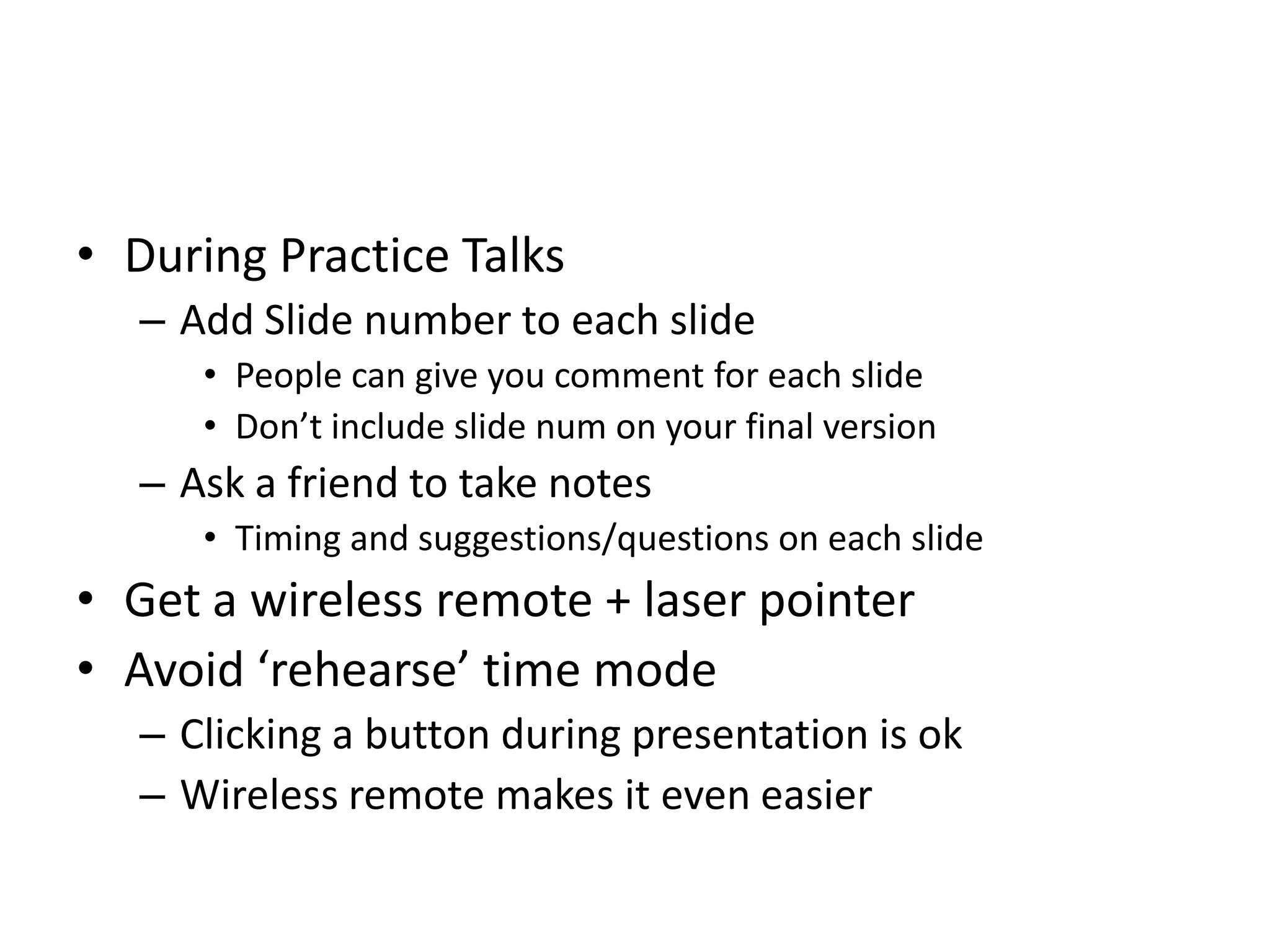 How to give a talk, Control the curve of excitement and get rid of the ...