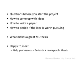 Raskar Thesis Guidance 2011 | PPT