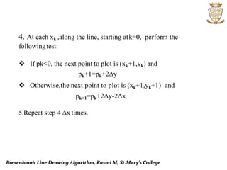 BRESENHAM’S LINE DRAWING ALGORITHM | PPTX