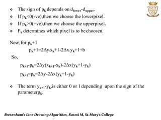 BRESENHAM’S LINE DRAWING ALGORITHM | PPTX