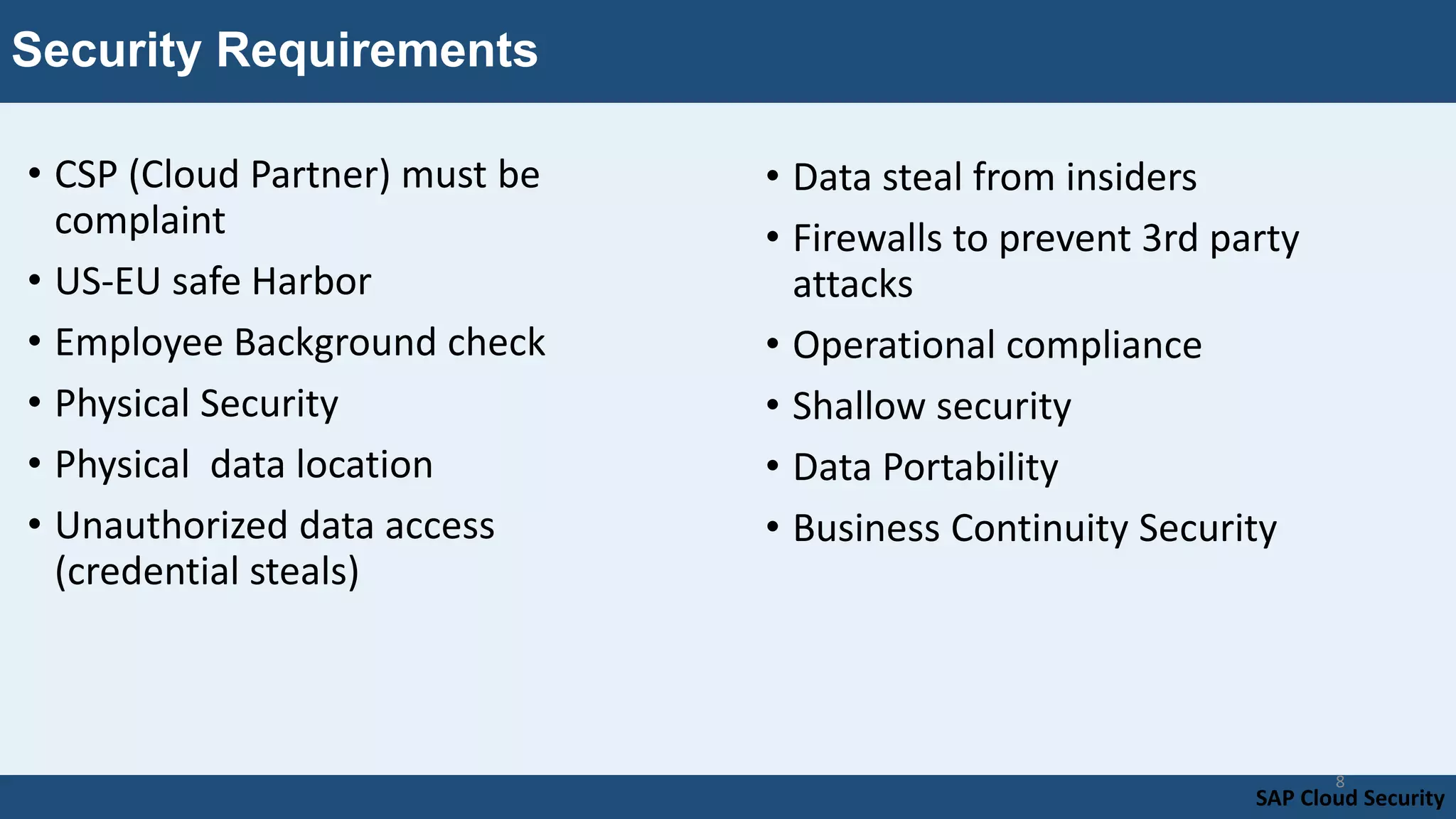 SAP Cloud security overview 2.0 | PDF