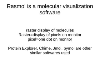 Use of Rasmol and study of proteins | PDF