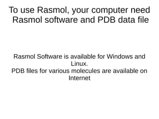 Use of Rasmol and study of proteins | PDF