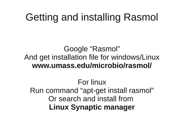 Use of Rasmol and study of proteins | PDF | Chemistry | Science