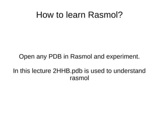 Use of Rasmol and study of proteins | PDF