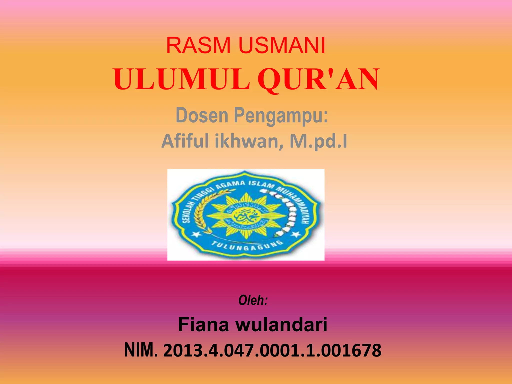 ppt Rasm usmani | PPTX