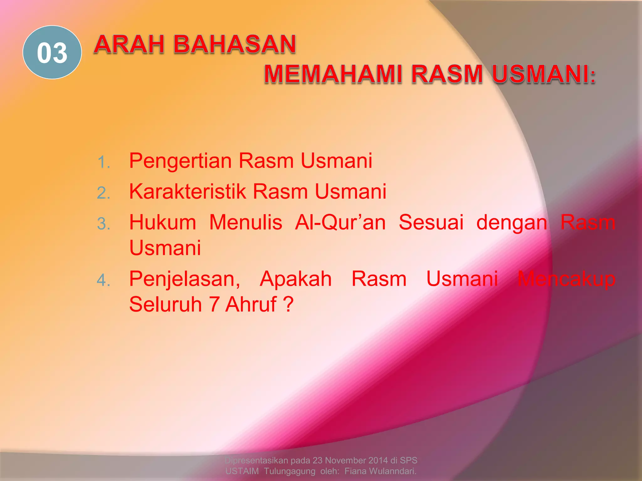 ppt Rasm usmani | PPTX