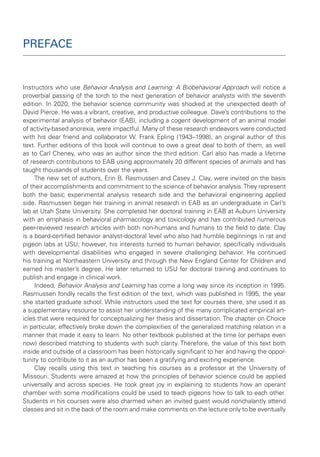 Rasmussen (2022) Behavior Analysis and Learning A Biobehavioral ...