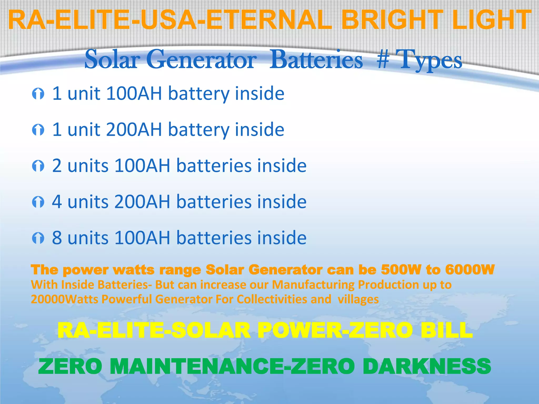 Ra solar power generators presentation | PDF