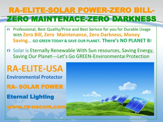 Ra solar power generators presentation | PDF