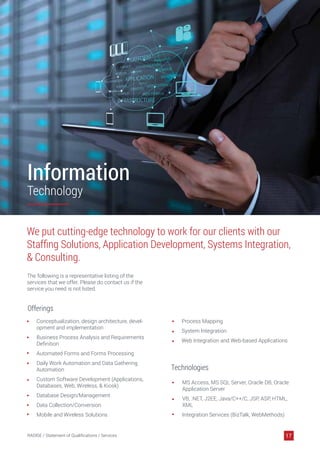 Radise - Statement of Qualiﬁcations | PDF