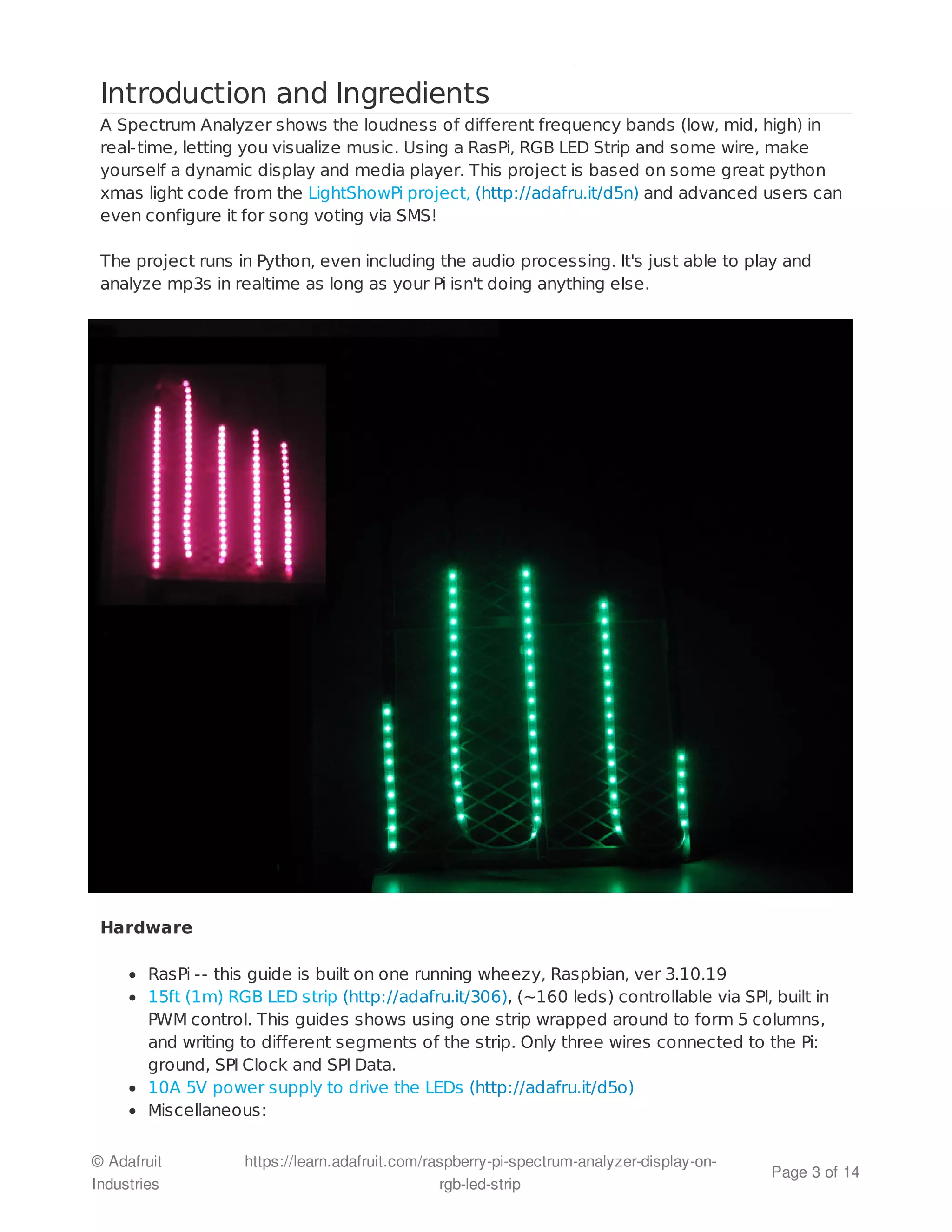 Raspberry Pi Spectrum Analyzer Display On Rgb Led Strip Pdf